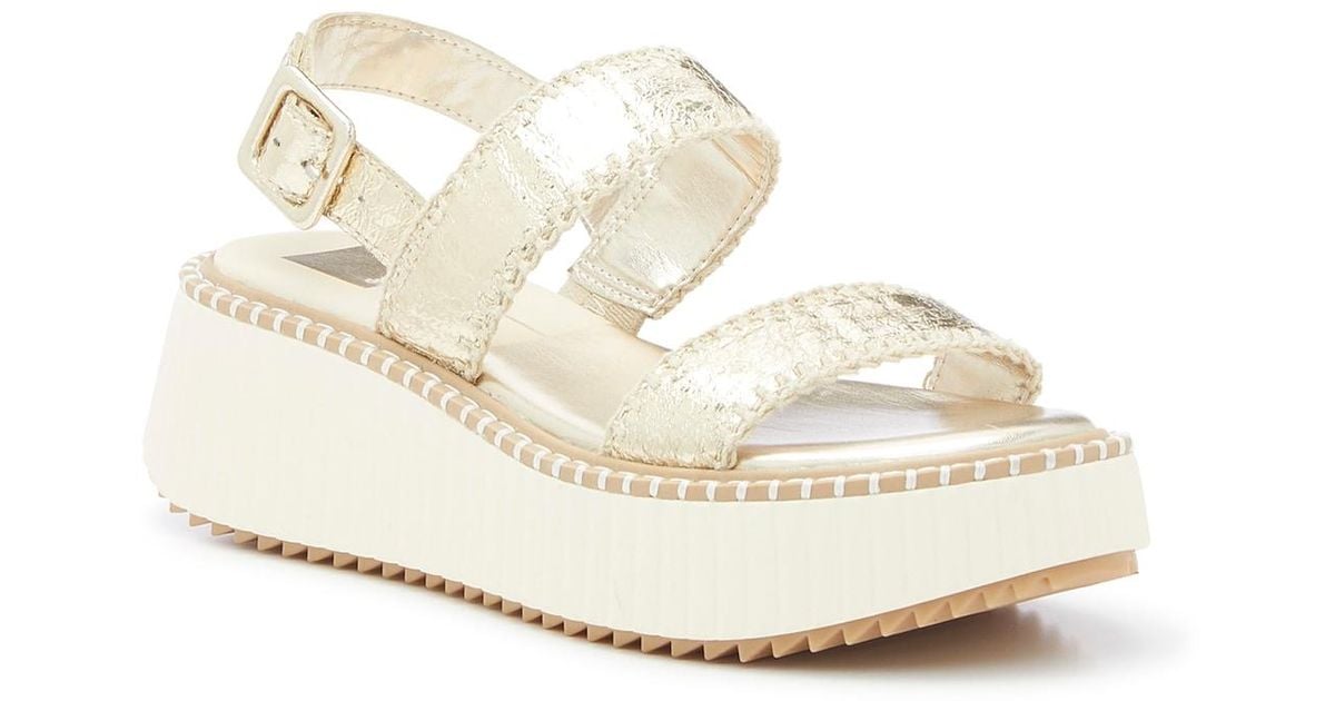 Dolce Vita Drake Platform Sandal in White | Lyst