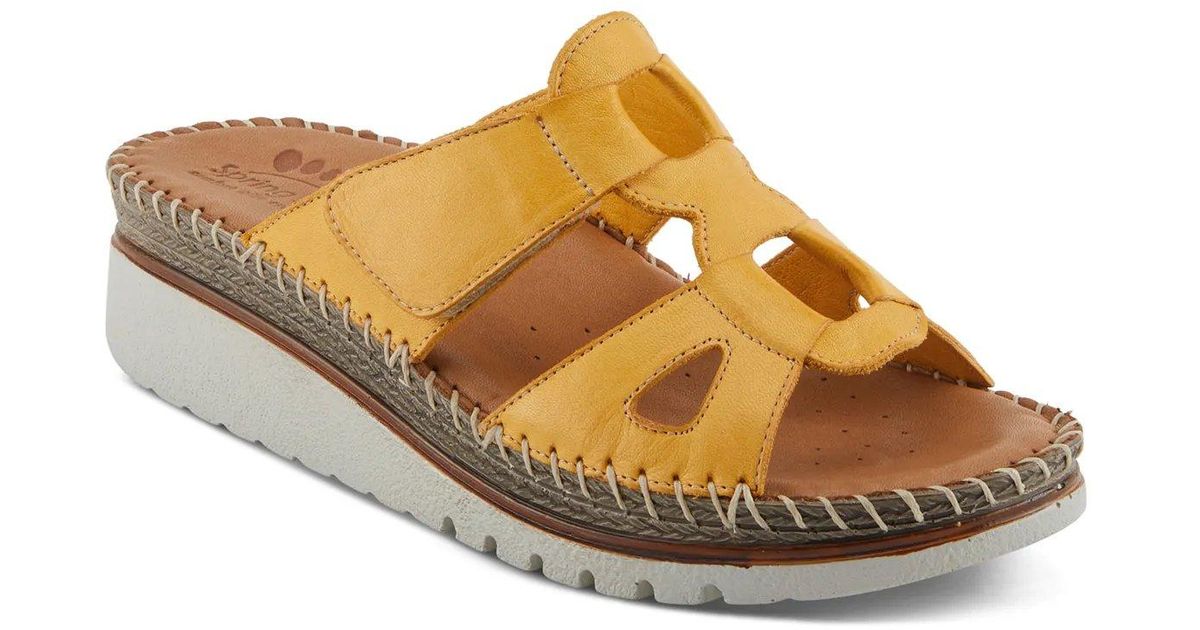 Spring Step Montera Wedge Sandal in Yellow | Lyst