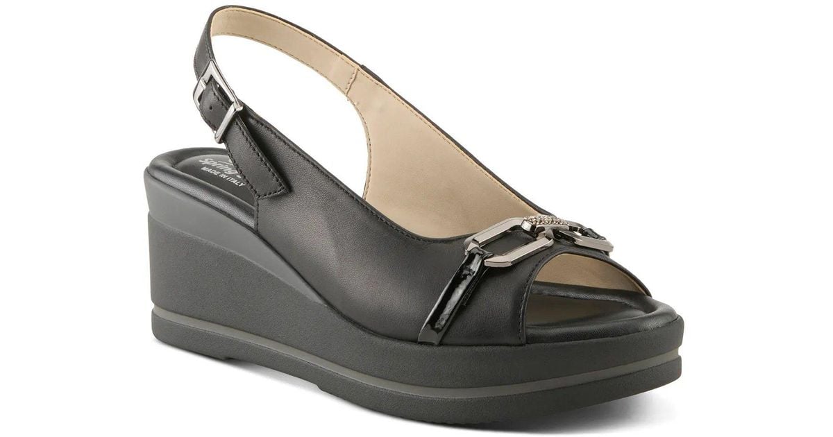 Spring Step Tamra Wedge Sandal in Black | Lyst