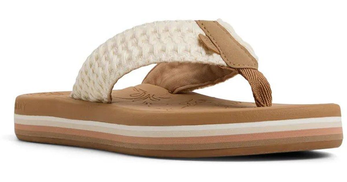 Roxy Colbee Hi Flip Flop in White | Lyst