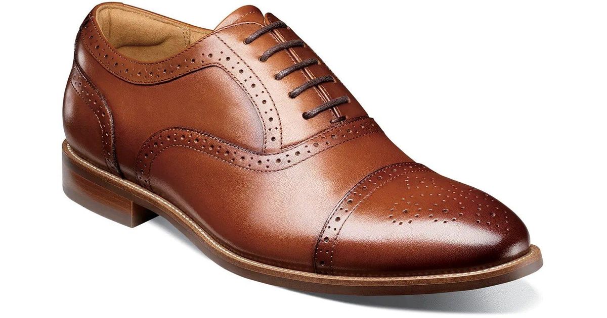 Florsheim Wide Width Rucci Cap Toe Oxford in Brown for Men | Lyst