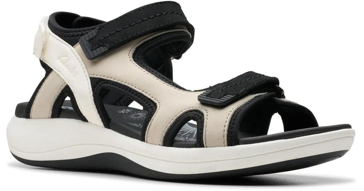 Clarks Wide Width Mira Free Trail Sandal in Black | Lyst