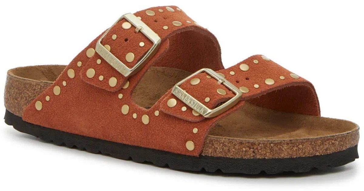 Birkenstock Arizona Slide Sandal in Brown | Lyst