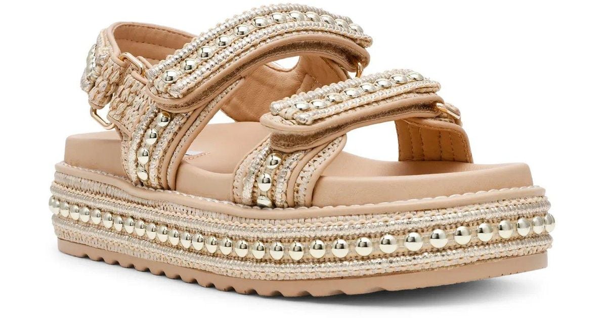 Steve Madden Big Mona Platform Sandal in Metallic | Lyst