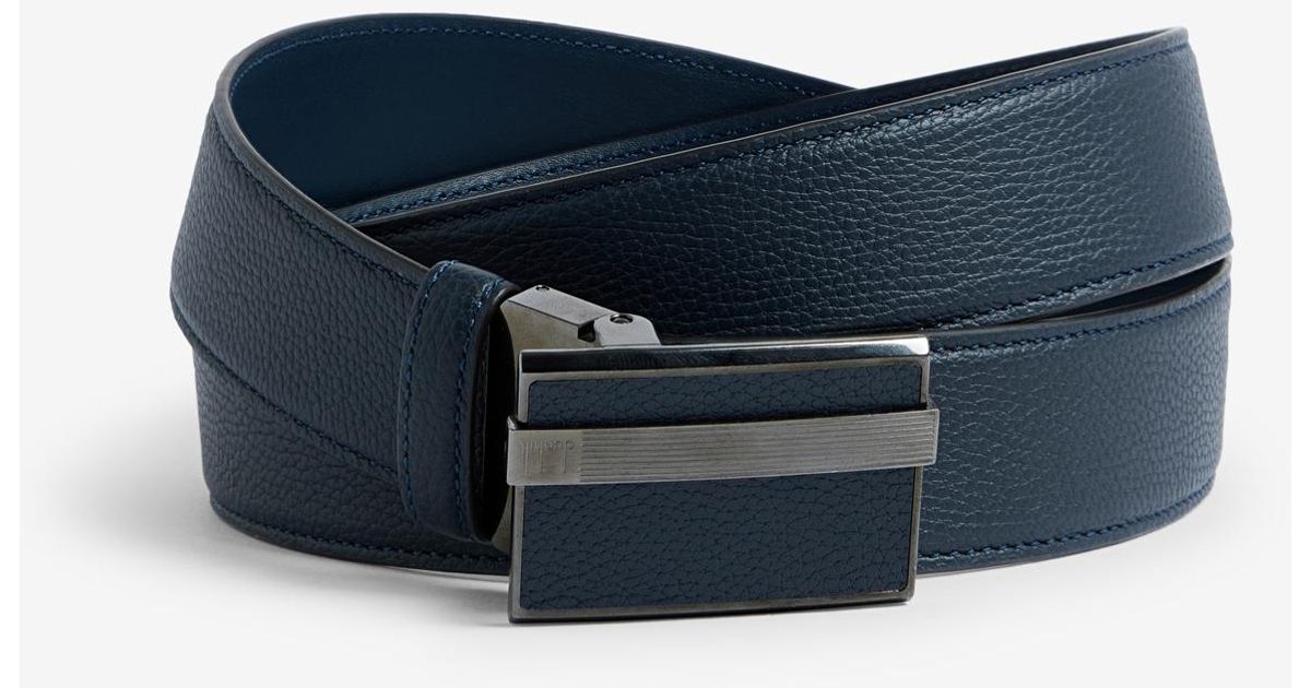 dunhill Luxury 35Mm Slim Longtail Buckle Grain Leather Belt in Blue for ...