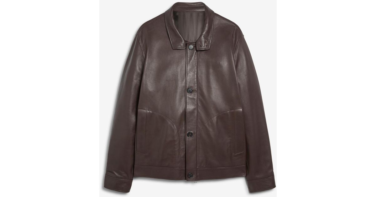 dunhill Luxury Leather Harrington Jacket in Brown for Men | Lyst UK