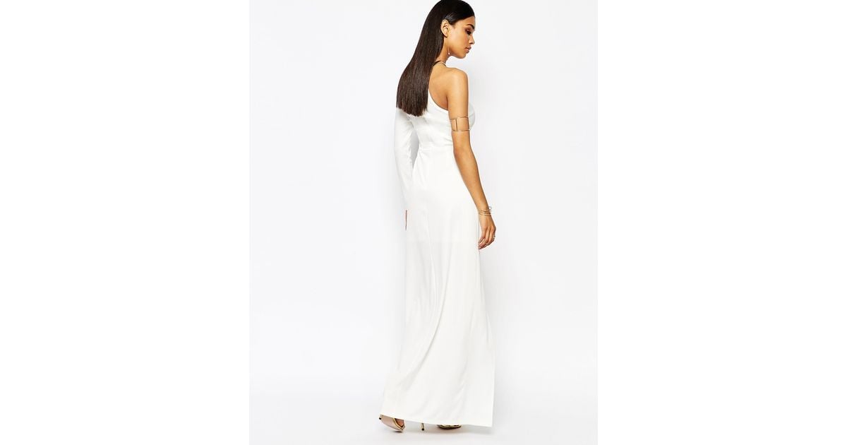 Missguided Thigh High Split Maxi Dress in White | Lyst