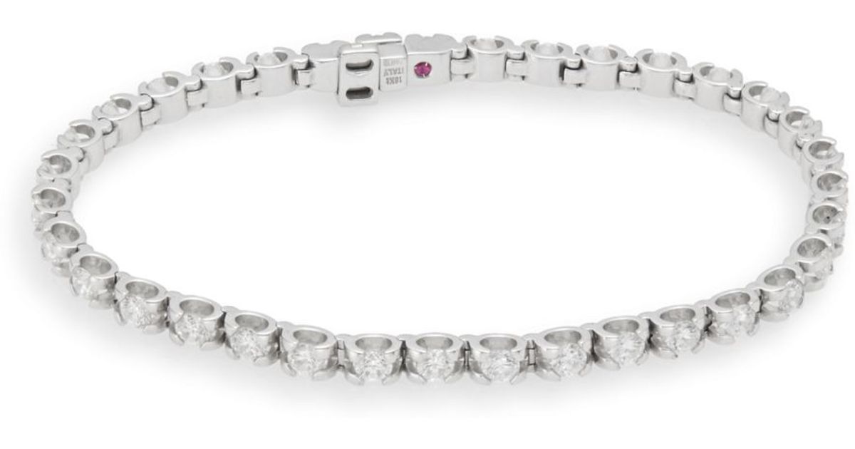 Roberto Coin 3 5 Tcw Diamond And 18k White Gold Tennis Bracelet Lyst