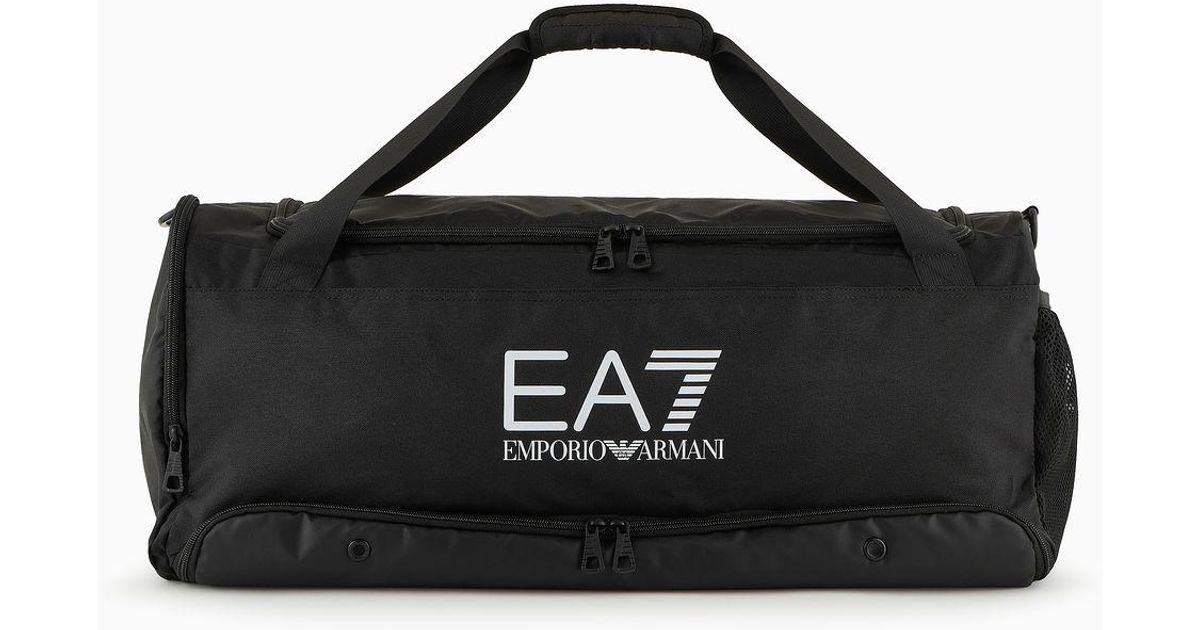 EA7 Technical-fabric Medium Duffel Bag With Oversized Logo in Black | Lyst