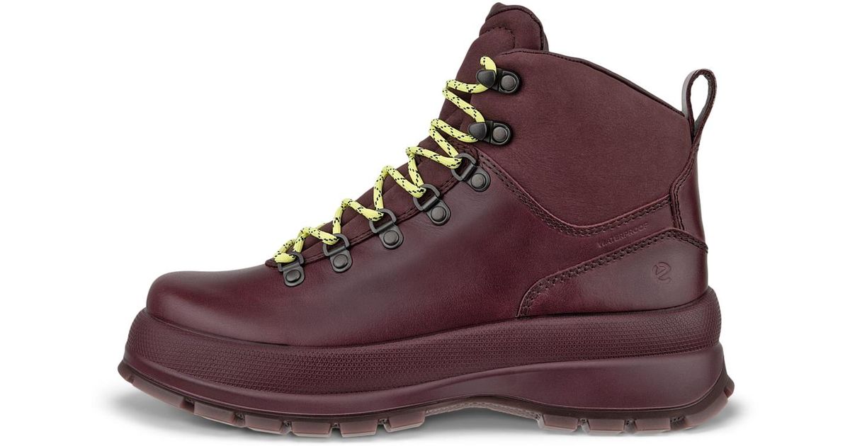 Ecco Waterproof Track Nubuck Hiking Boots in Purple | Lyst