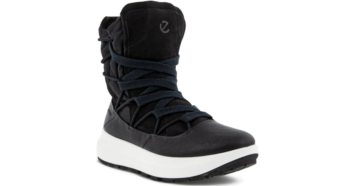 Ecco Solice Laced Winter Boot Adult Size in Black | Lyst UK
