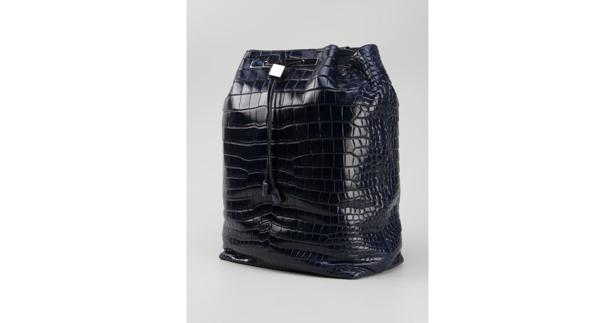 The Row Alligator Backpack in Black | Lyst