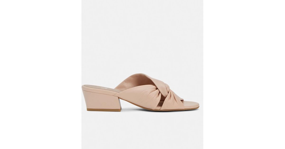 Eileen Fisher Petula Washed Leather Slide in Pink | Lyst