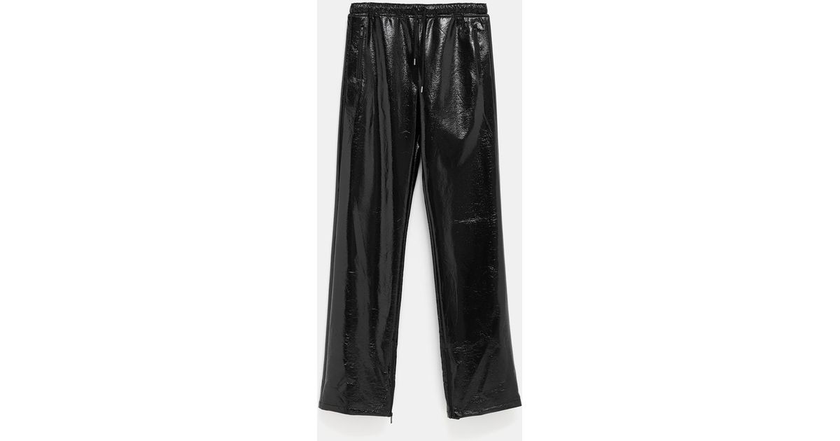 Courreges Light Vinyl Tapered Tracksuit Pants in Black for Men | Lyst
