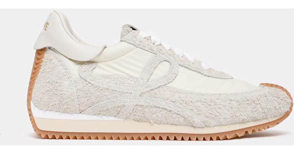 Loewe Flow Runner Sneaker In Brushed Suede And Nylon in Natural | Lyst