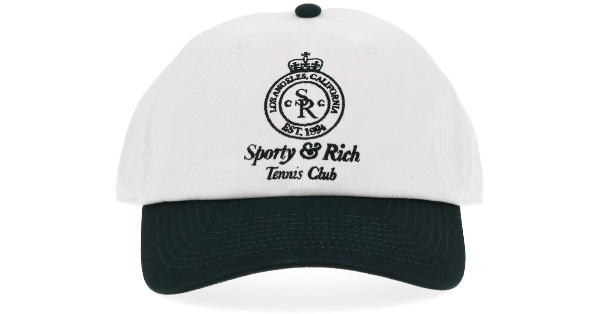 Sporty & Rich Sporty & Rich "Crown Tennis" Baseball Cap in White | Lyst