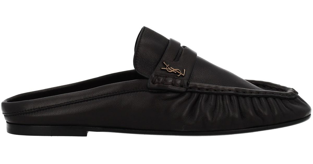 Saint Laurent Moccasin "Mule Le" in Black | Lyst UK