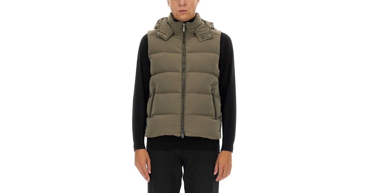 Moorer "Fire" Padded Vest in Green for Men | Lyst