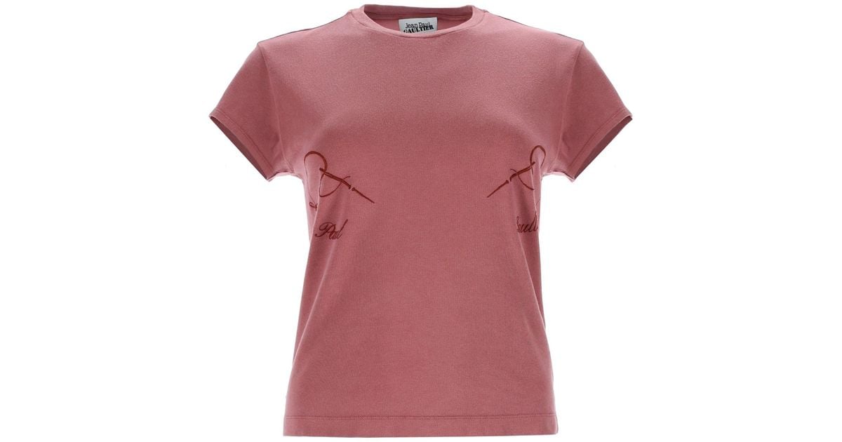 Jean Paul Gaultier "Needles" T-Shirt in Pink | Lyst UK