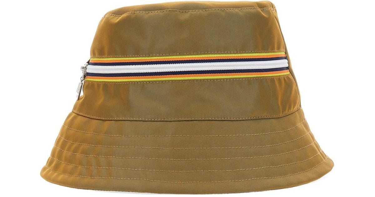 K-Way Bucket Hat With Zipper Logo in Green for Men | Lyst
