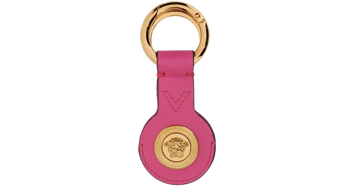 Versace Medusa Leather Keychain in Fuchsia (Pink) | Lyst