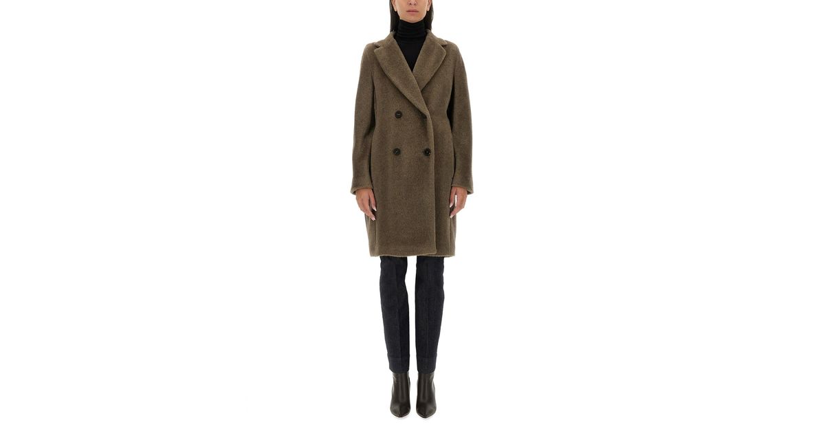 Max Mara "Rose Garden" Coat in Natural | Lyst