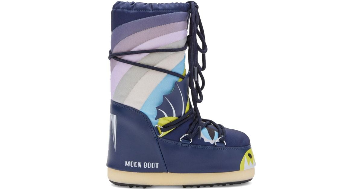 Moon Boot Icon Dragon Boots in Blue | Lyst