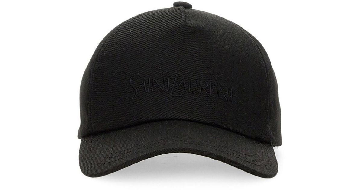 Saint Laurent Baseball Hat With Logo in Black for Men | Lyst UK
