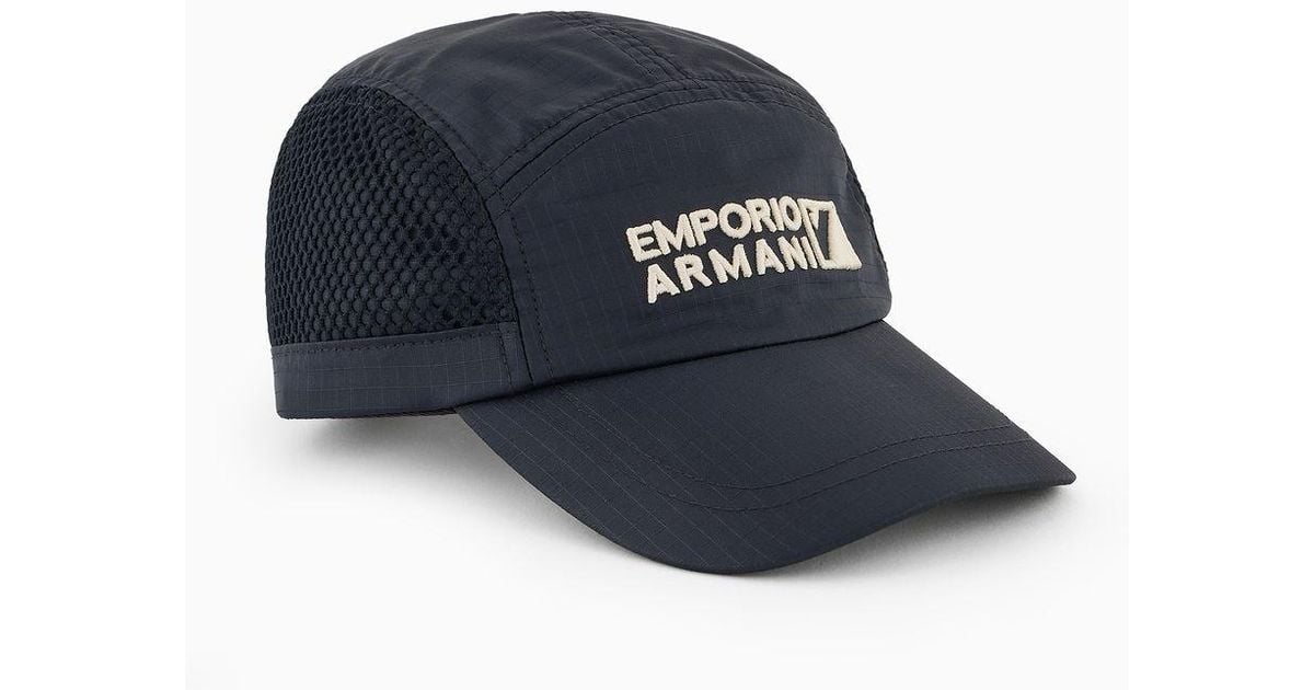 Emporio Armani Official Store Nylon Baseball Cap With Mesh Inserts in ...