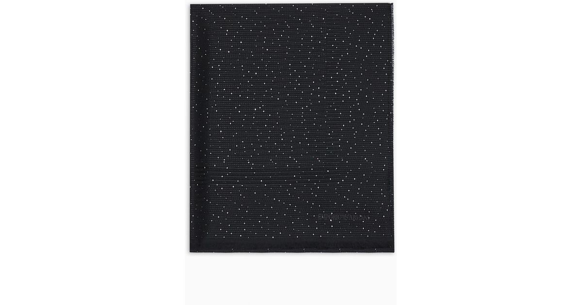 Emporio Armani Sequined Stole With Logo Embroidery in Black | Lyst UK