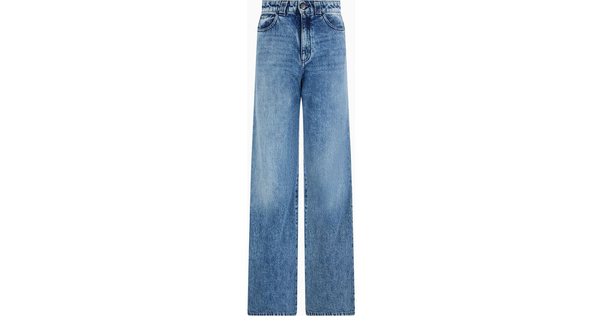 Emporio Armani J14 High-Rise Wide-Leg Vintage-Look Denim Jeans in Blue ...
