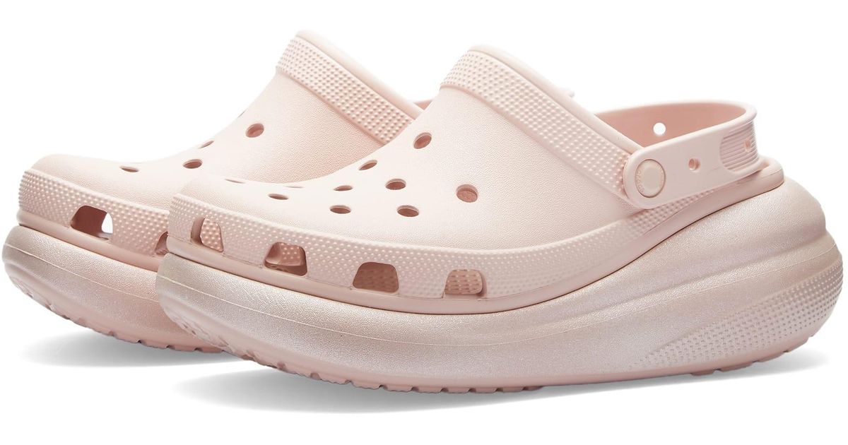 Crocs™ Classic Crush Shimmer Clog in Pink | Lyst