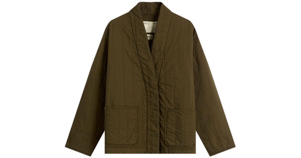 Girls Of Dust Edo Quilted Jacket in Green | Lyst