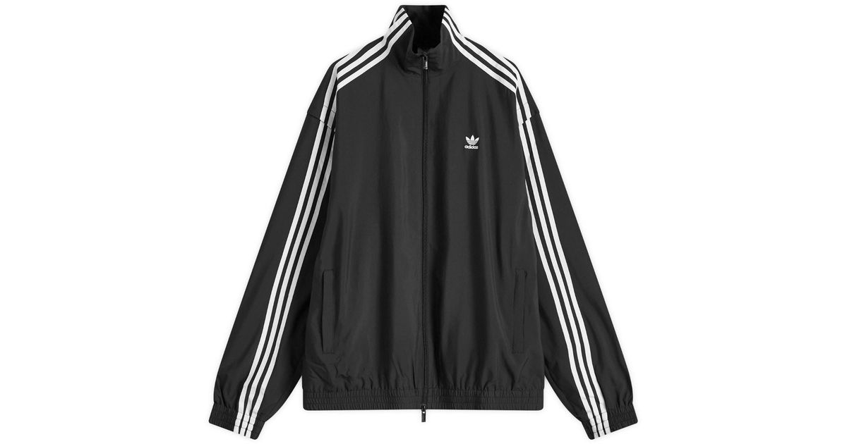 adidas Oversized Zip-Off Track Top in Black | Lyst