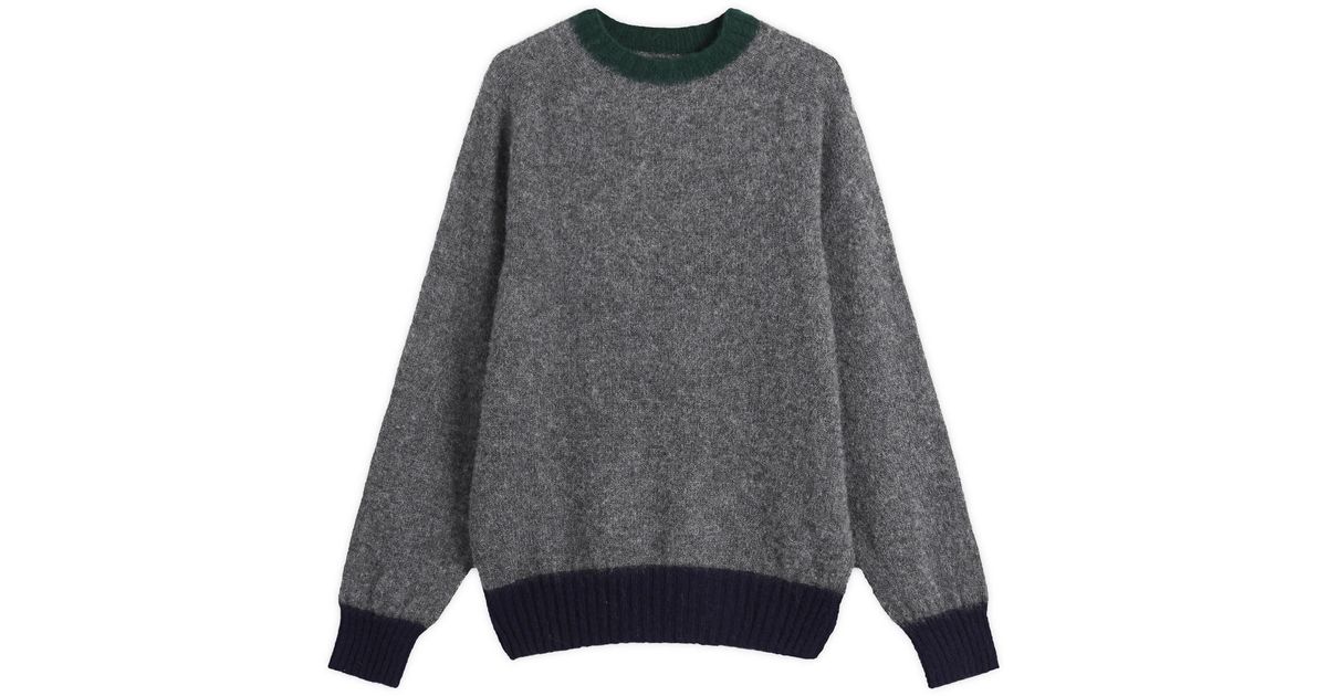 Howlin' Howlin' Captain Harry Contrast Trim Jumper in Grey for Men ...