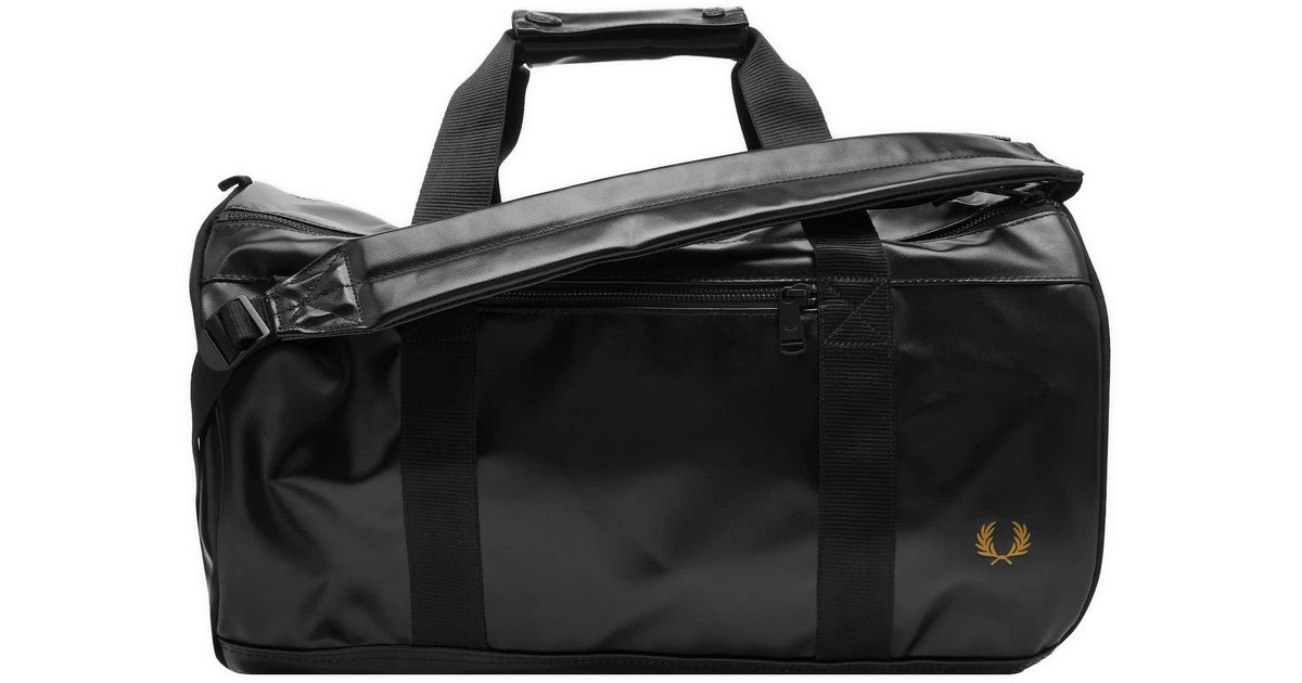 Fred Perry 2-Way Barrel Backpack in Black for Men | Lyst