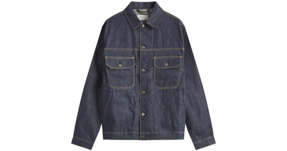 Universal Works Denim Trucker Jacket in Blue for Men | Lyst