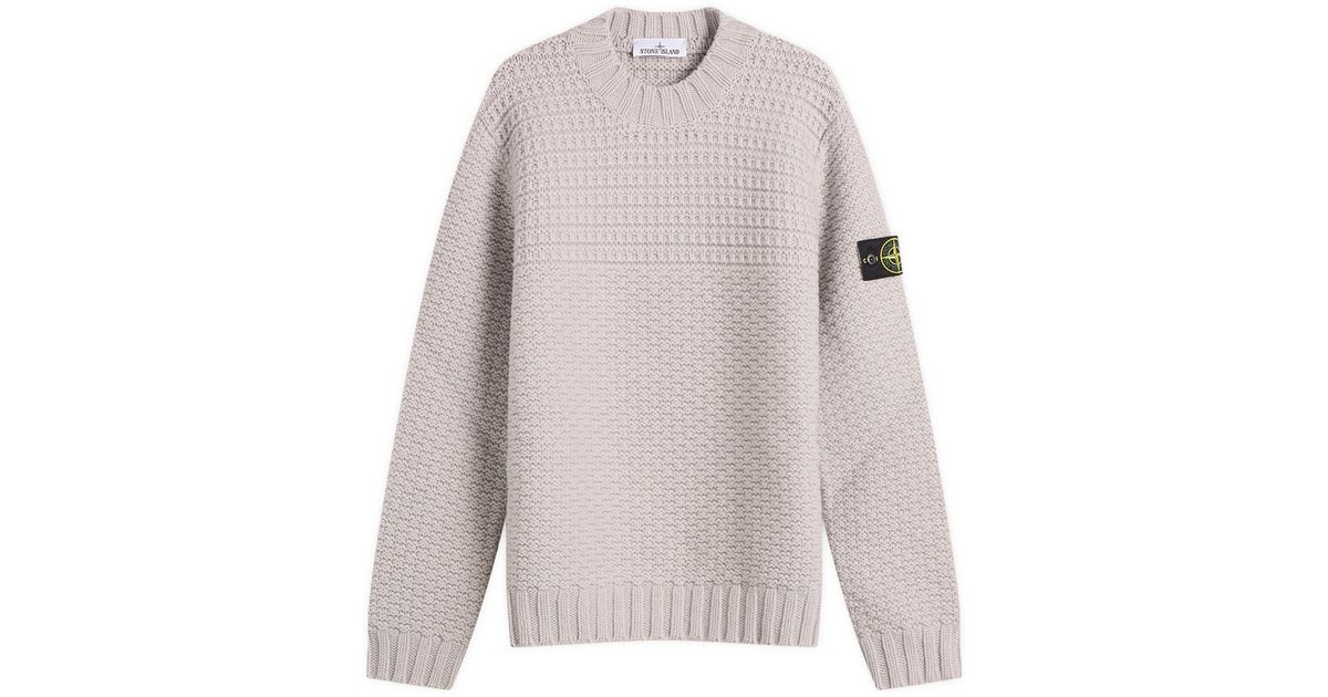 Stone Island Pure Wool Heavyweight Jumper in Gray for Men | Lyst