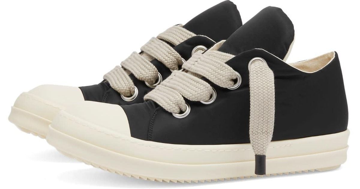 Rick Owens Low Jumbo Lace Puffer Sneakers in Black for Men | Lyst
