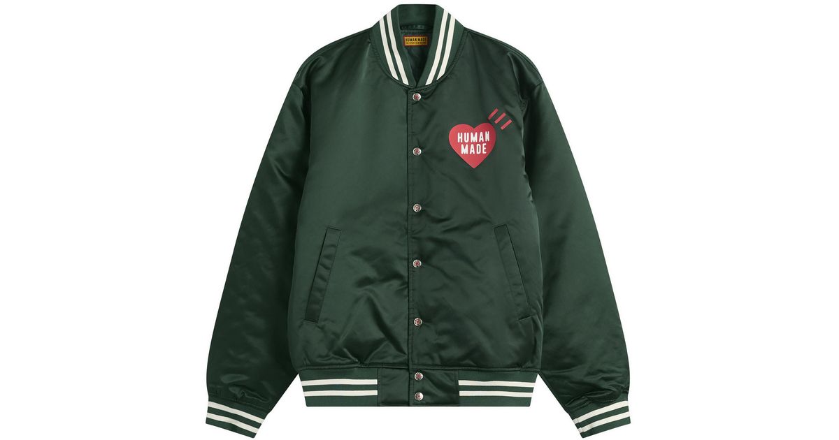 Human Made Nylon Stadium Jacket in Green for Men | Lyst