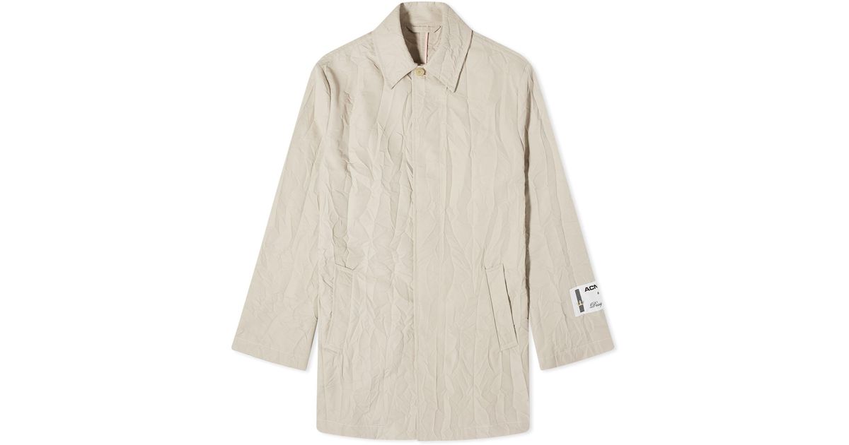 Acne Studios Okort Crinkle Trench Coat in White for Men | Lyst