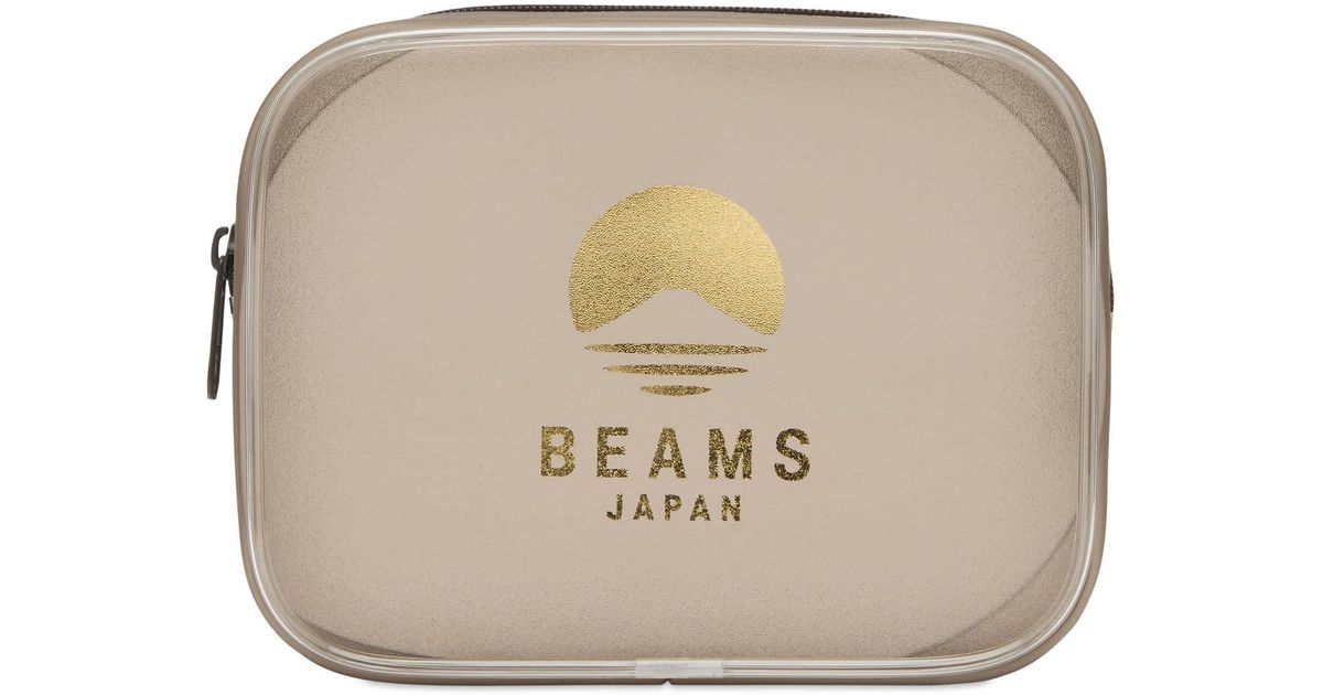 BEAMS Japan Logo Pouch in Natural | Lyst UK