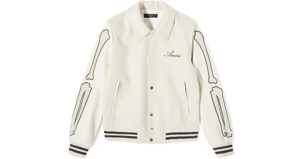 Amiri Bones Varsity Jacket in Natural for Men | Lyst