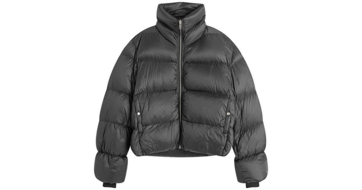 Rick Owens Turtle Nylon Cropped Puffer Jacket in Gray for Men | Lyst