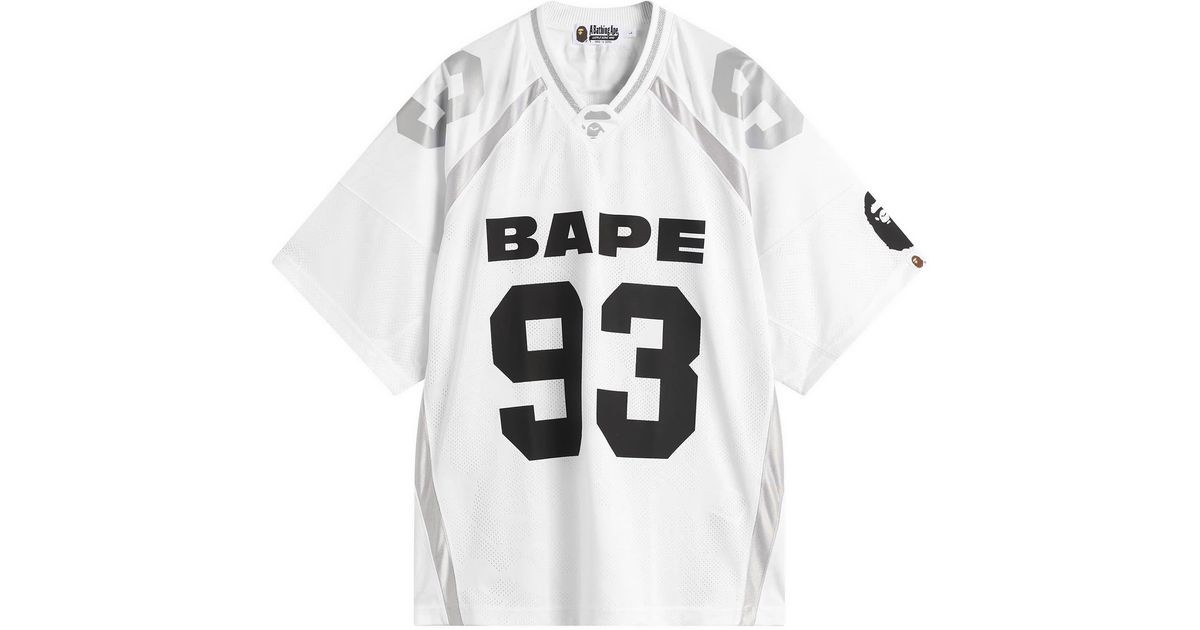 A Bathing Ape Line Camo Jacquard Football Jersey in White for Men | Lyst UK