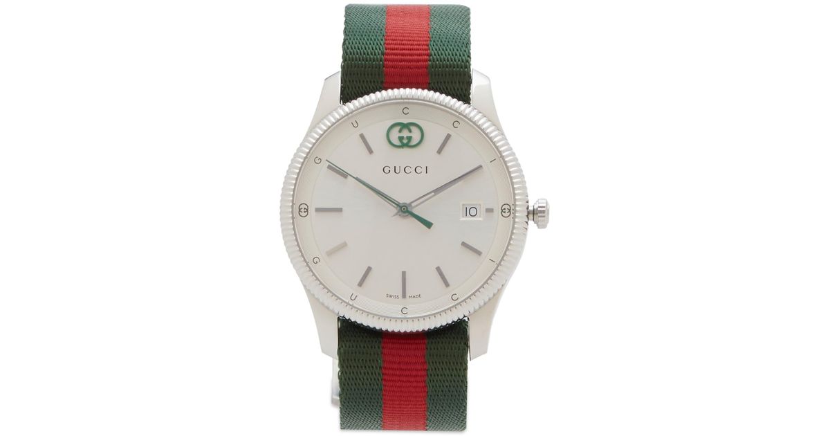 Gucci G-Timeless 38Mm Web Watch in Metallic for Men | Lyst