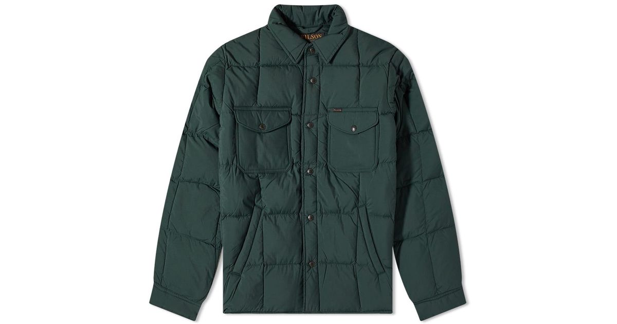Filson Lightweight Down Jac-shirt in Green for Men | Lyst