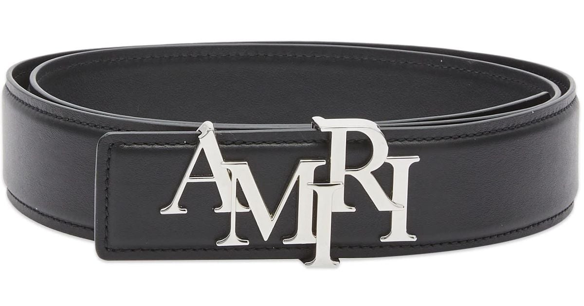 Amiri 4Cm Staggered Logo Belt in Black for Men | Lyst