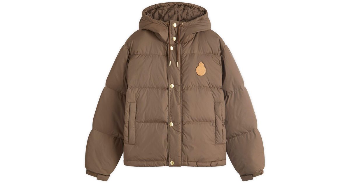Sporty & Rich Crown Puffer Jacket in Brown | Lyst