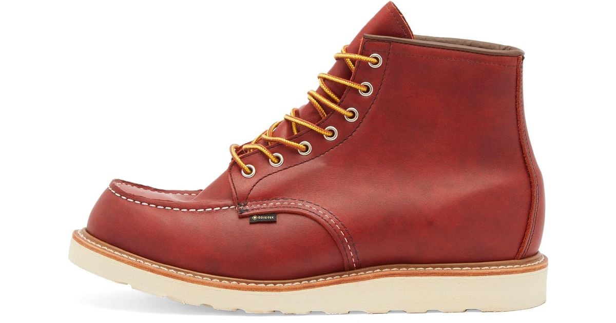 Red Wing 8864 Heritage Work 6" Moc Toe Gore-Tex Boot in Red for Men ...